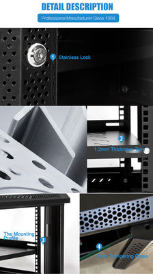 800*800*1200mm 22U Standard 19 Inch Data Center Server Rack with 2.0mm ...